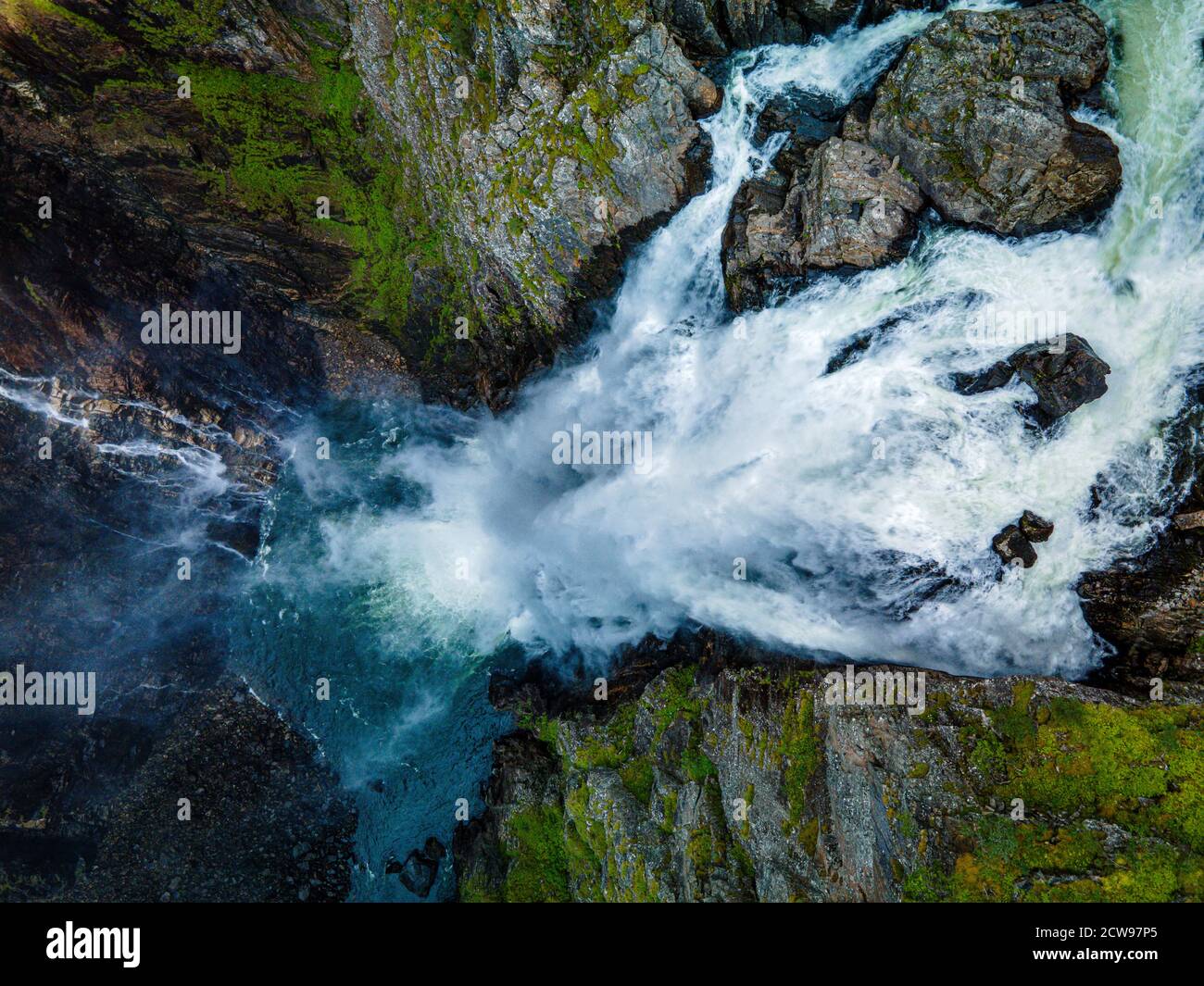 Voringfossen, Norway, the largest waterfall in the country, panorama ...