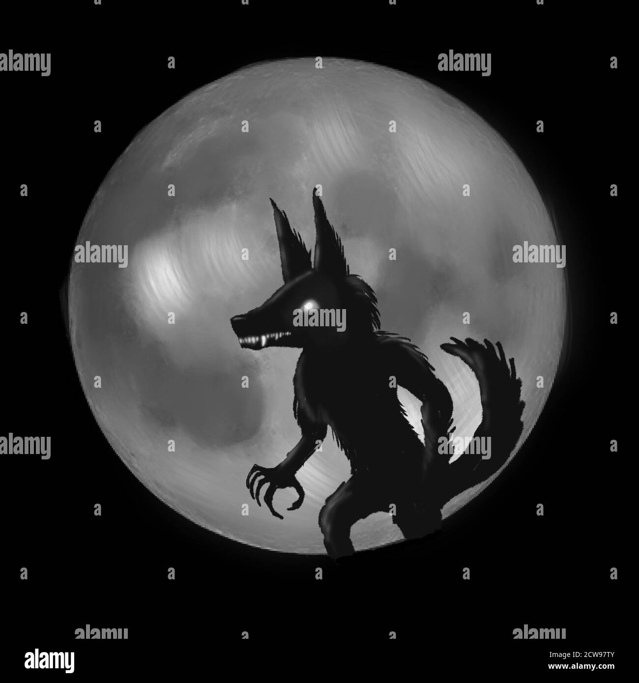 illustration of a werewolf Stock Photo - Alamy