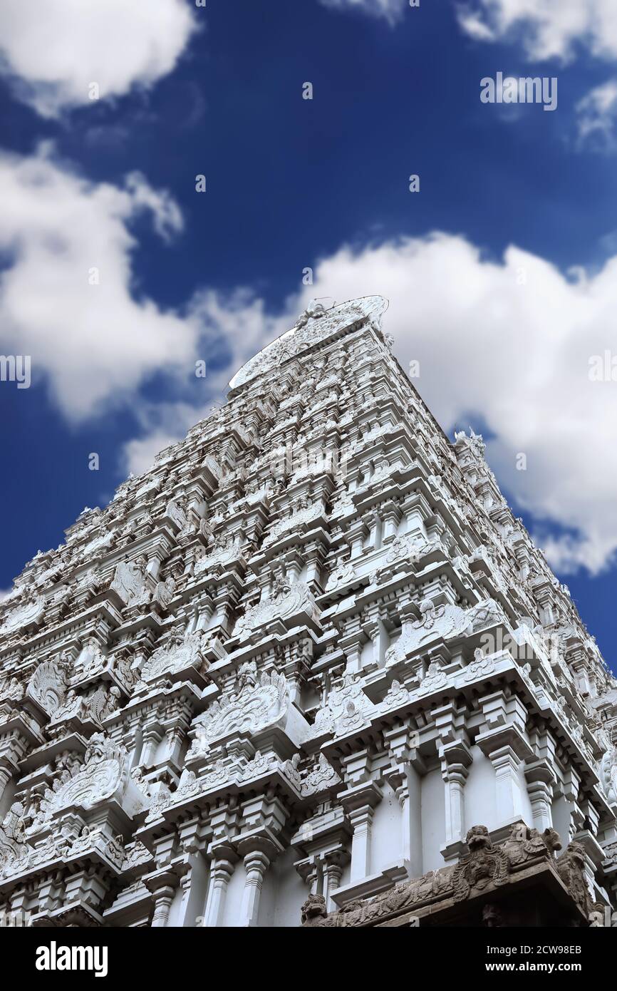 Amazing blue sky background at Hindu Temple. Great Hindu architecture ...