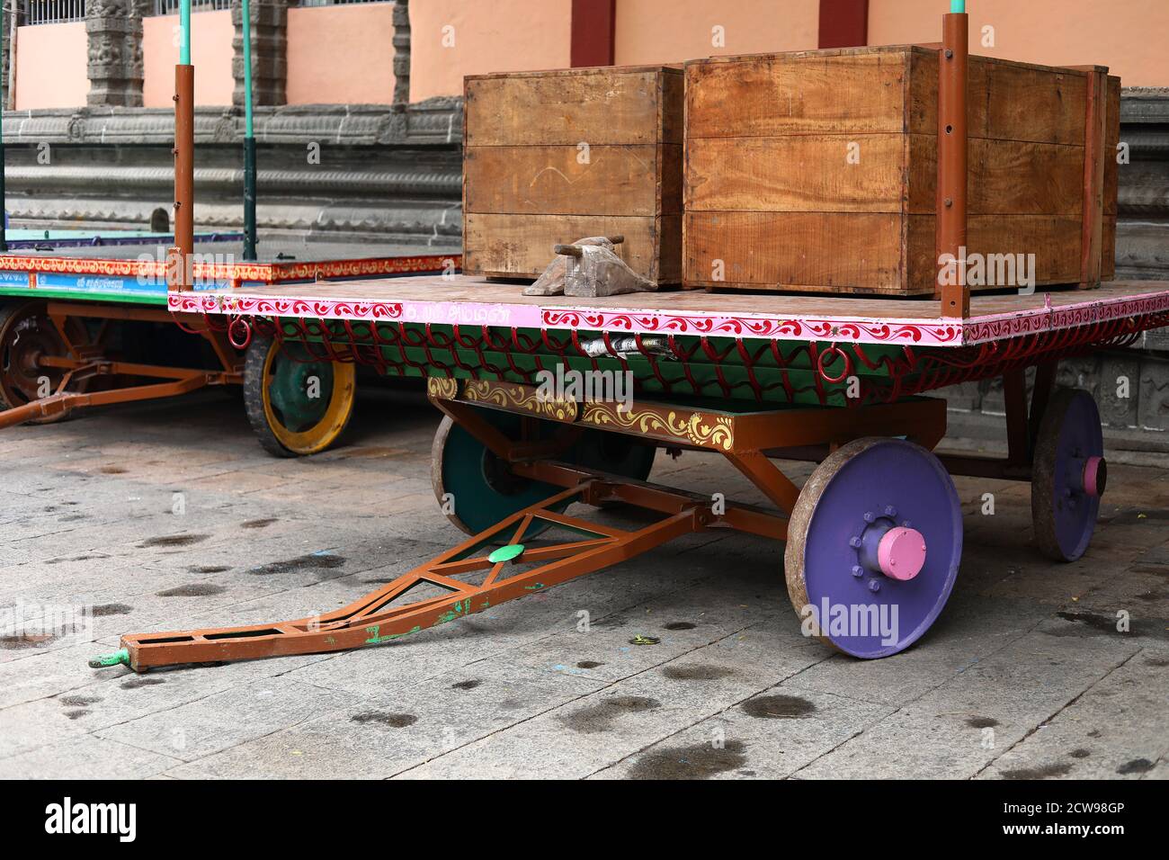 Hindu god car in Hindu temple Stock Photo - Alamy