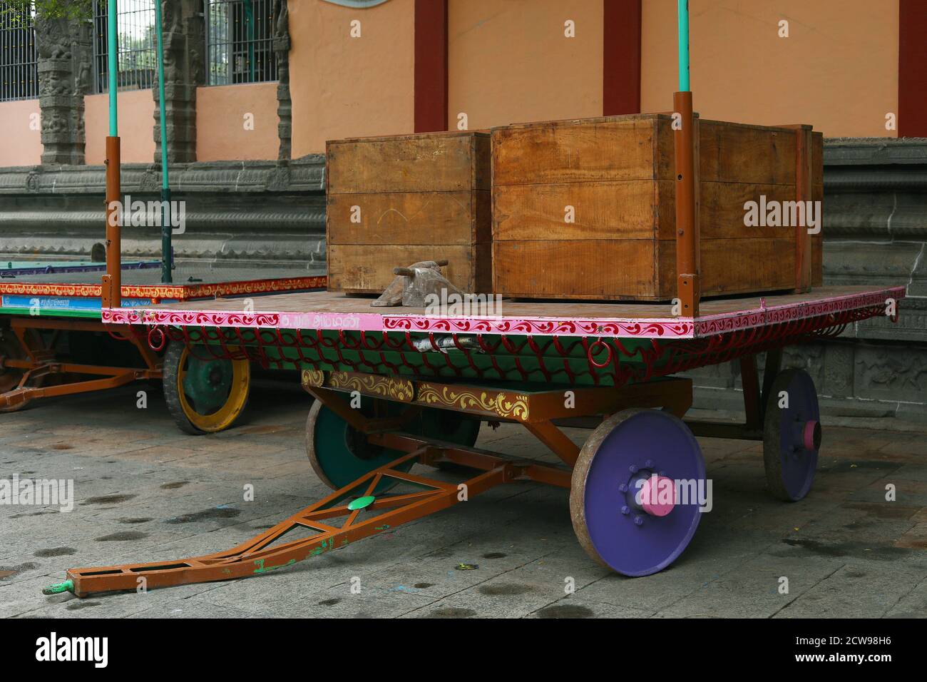 Hindu god car in Hindu temple Stock Photo - Alamy