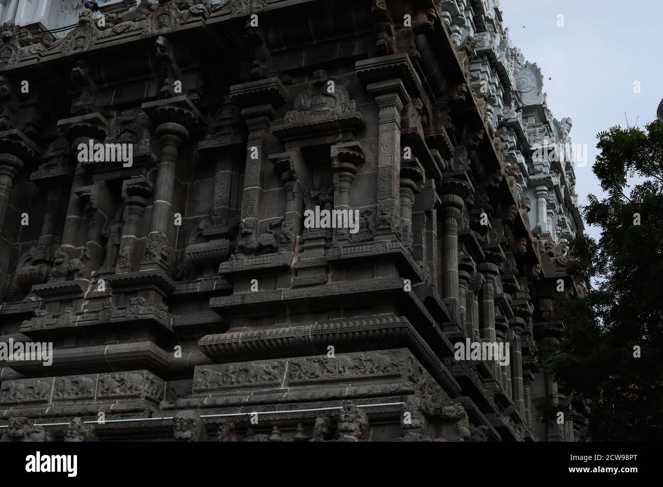 Carving on the walls of an ancient temple. Great South Indian ...