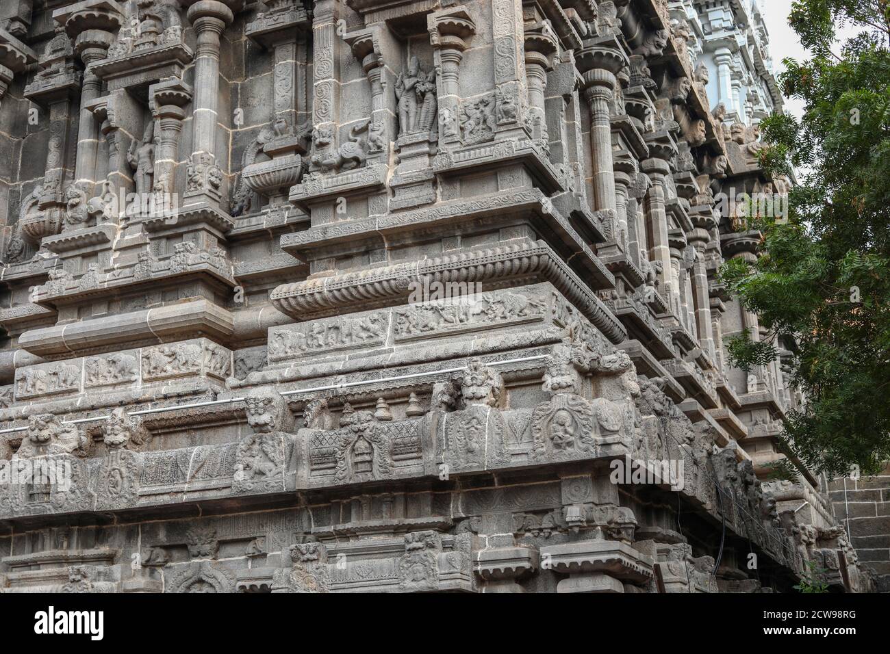 Carving on the walls of an ancient temple. Great South Indian ...
