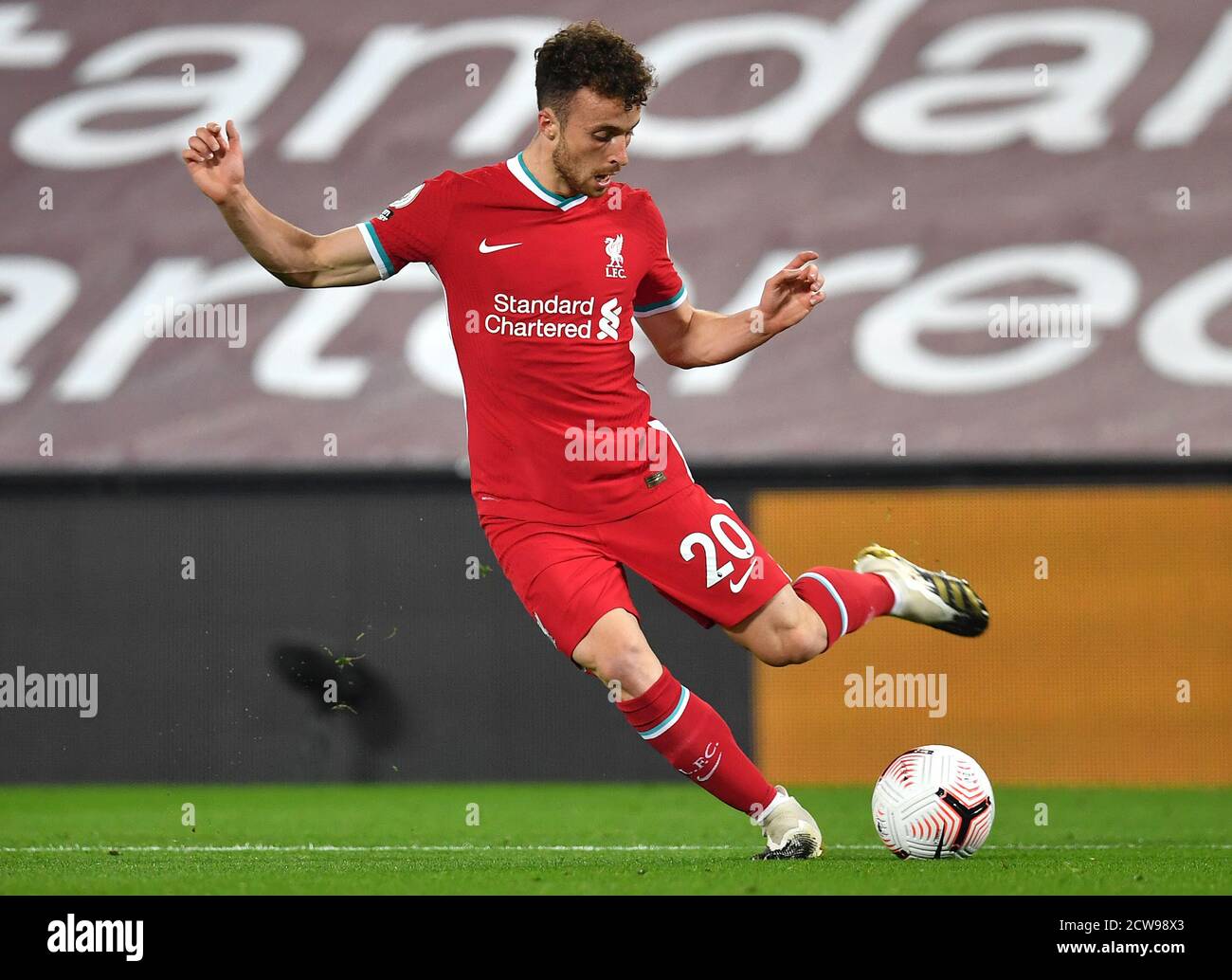 Liverpool's Diogo Jota in action during the Premier League match at ...