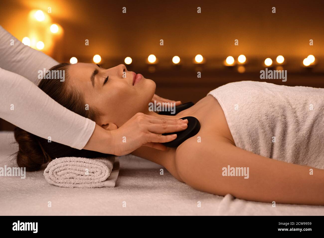 Hot stone massage hi-res stock photography and images - Alamy