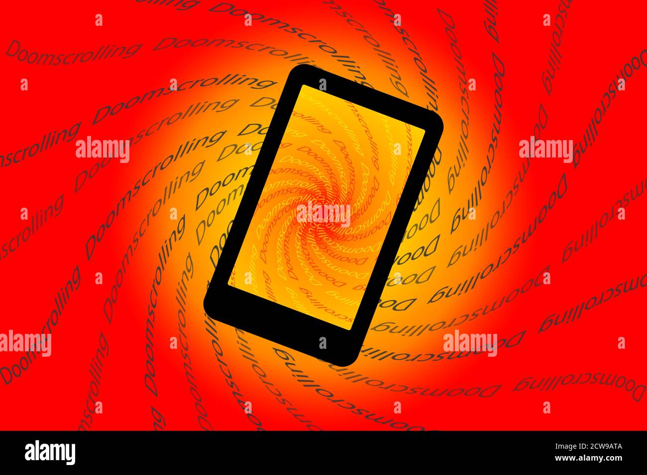 Doomscrolling or doom surfing concept illustration, continuing to ...