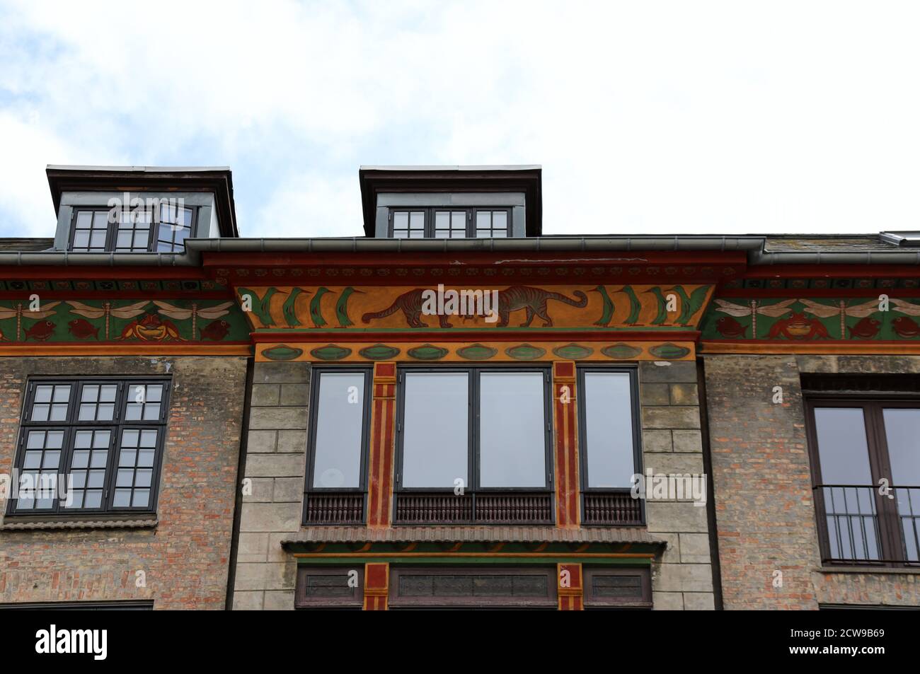 Animal frieze on a building at Amaliegade in Copenhagen Stock Photo - Alamy