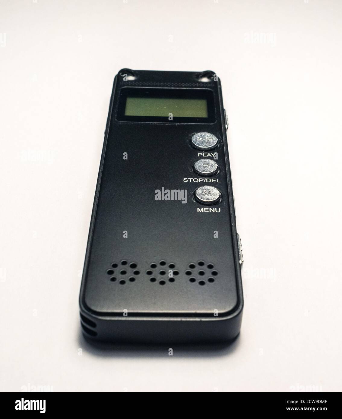Old dictaphone isolated on a white background Stock Photo - Alamy