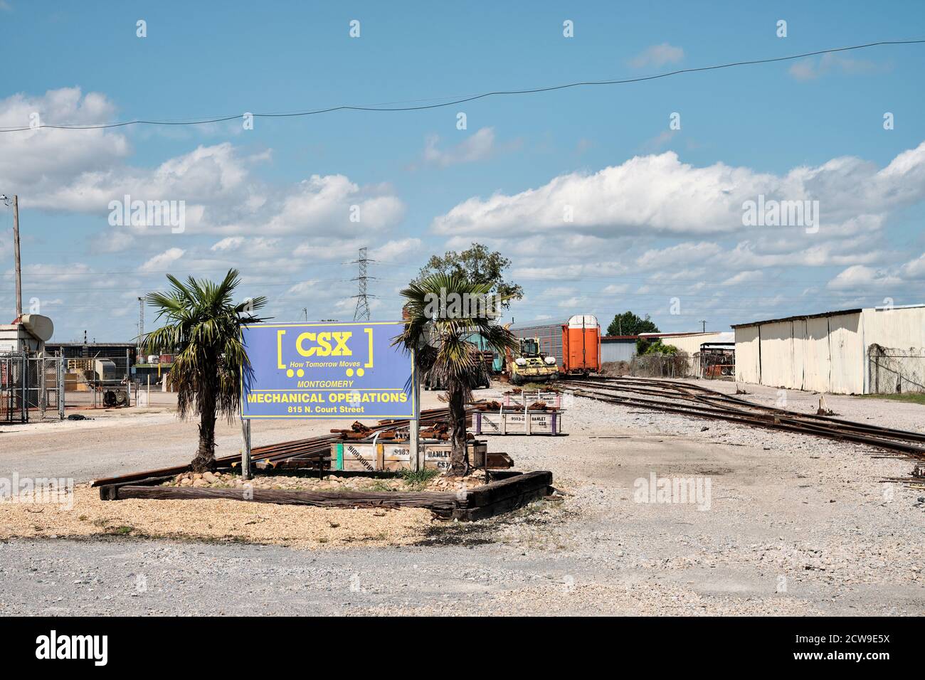 CSX Railroad maintenance yard entrance in Montgomery Alabama, USA Stock ...