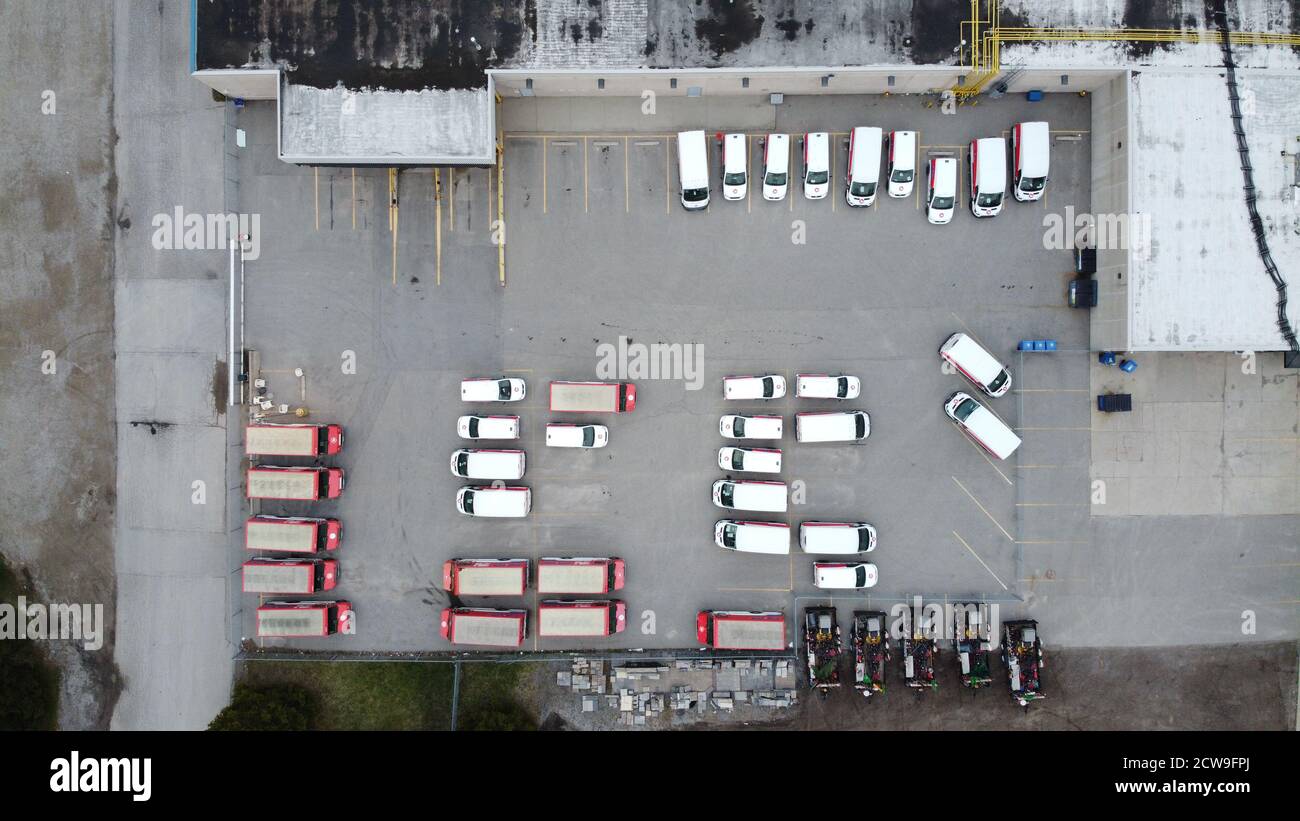 Canada post parking lot, Aerial Stock Photo - Alamy