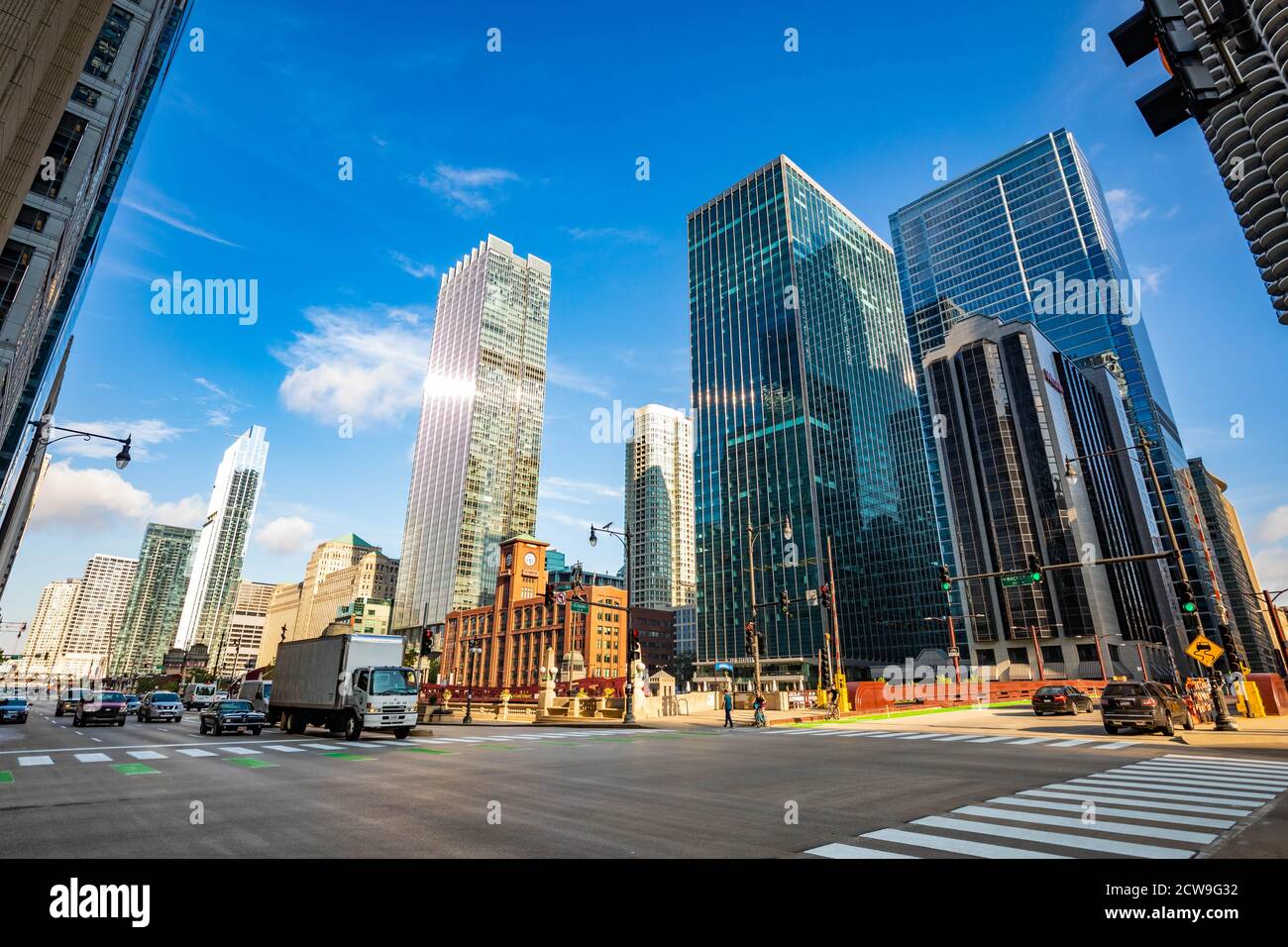 Chicago city center view at summer scenic destination Stock Photo - Alamy