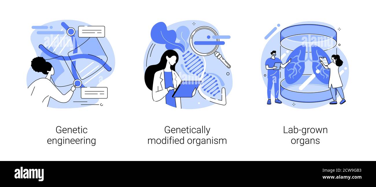 Bioengineering abstract concept vector illustrations Stock Vector Image ...