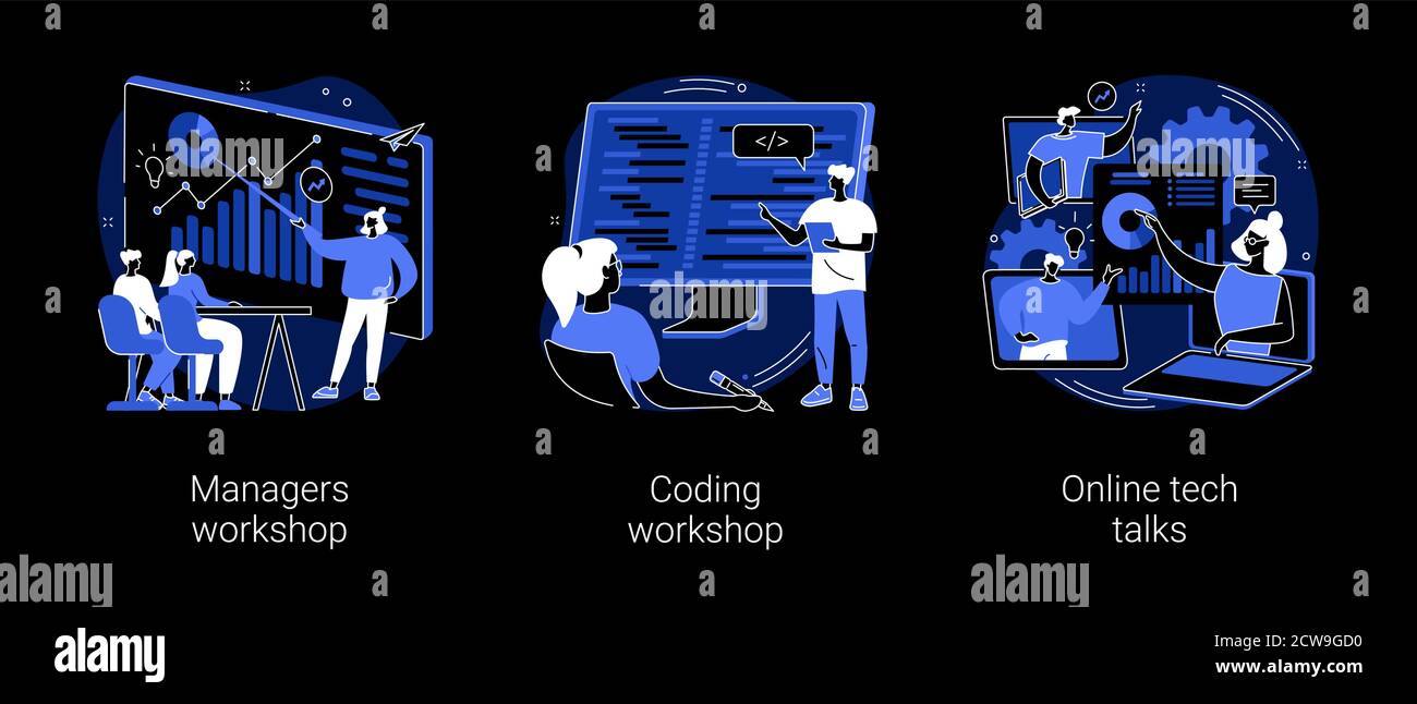 Employee skills training abstract concept vector illustrations Stock ...