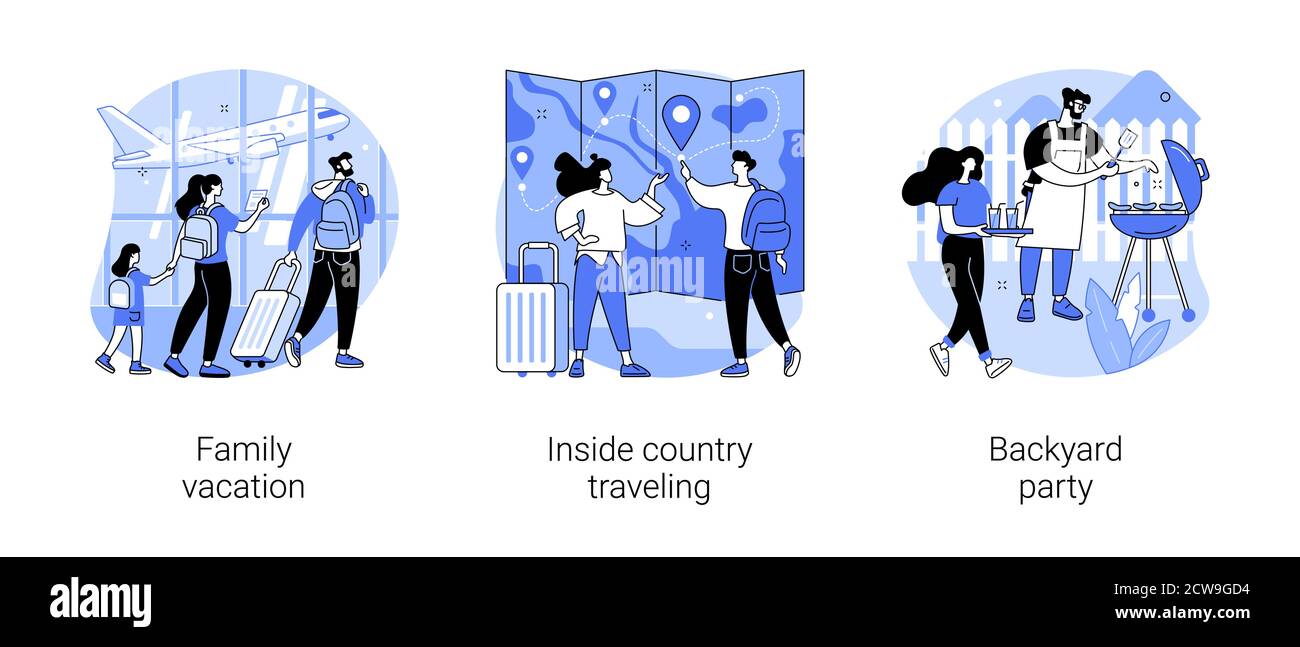 Family adventure and fun abstract concept vector illustrations Stock ...