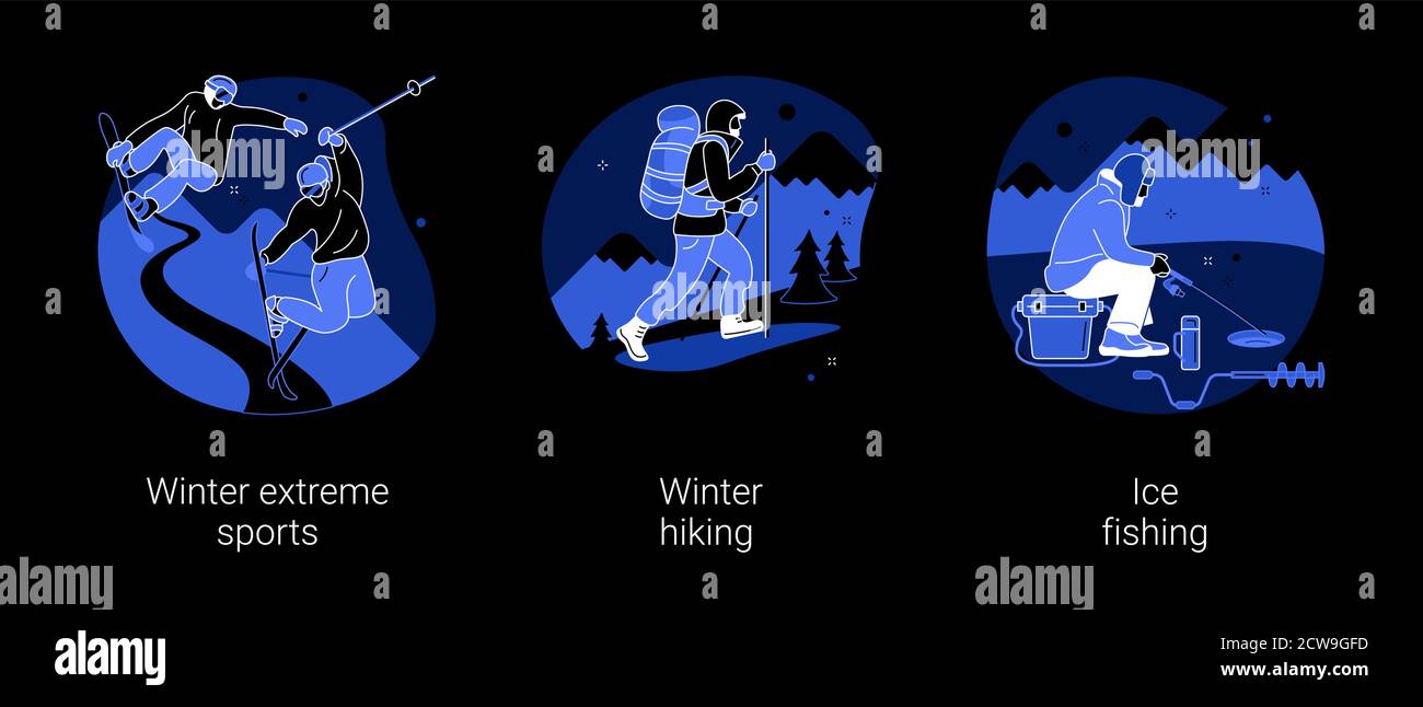 Concept winter hiking fishing hi-res stock photography and images - Alamy