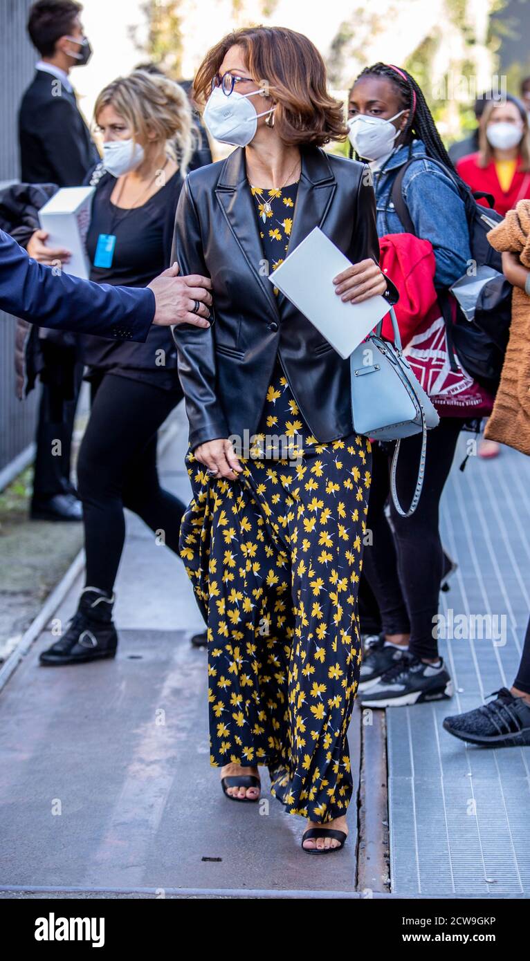 Maria Stella Gelmini, guest of the Maison Valentino fashion show during ...