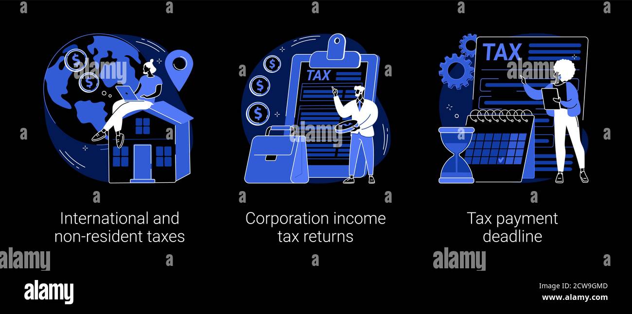 Tax planning and preparation abstract concept vector illustrations ...