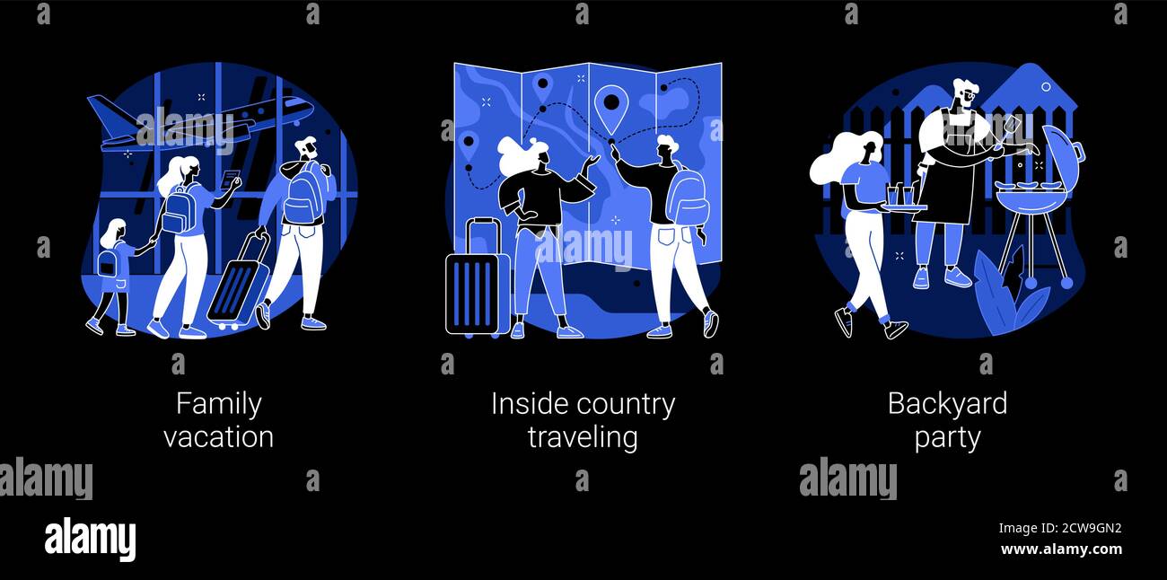 Family adventure and fun abstract concept vector illustrations Stock ...