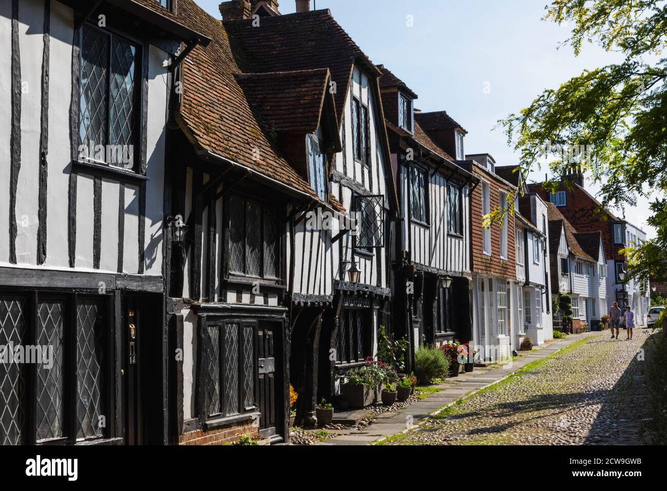 England, East Sussex, Rye, Street Scene with Medieval Housing Stock ...