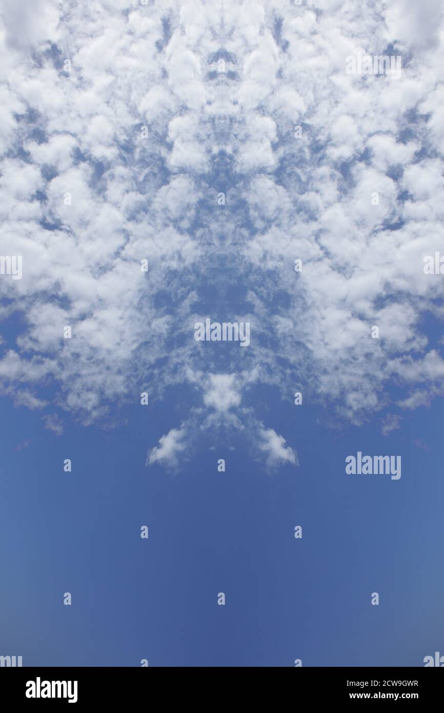 Tripping psychedelic blue sky with clouds background modern high ...