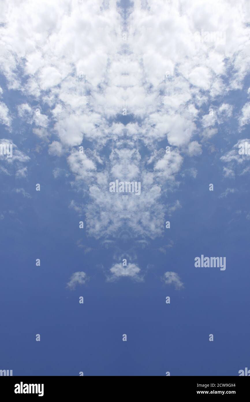 Tripping psychedelic blue sky with clouds background modern high ...