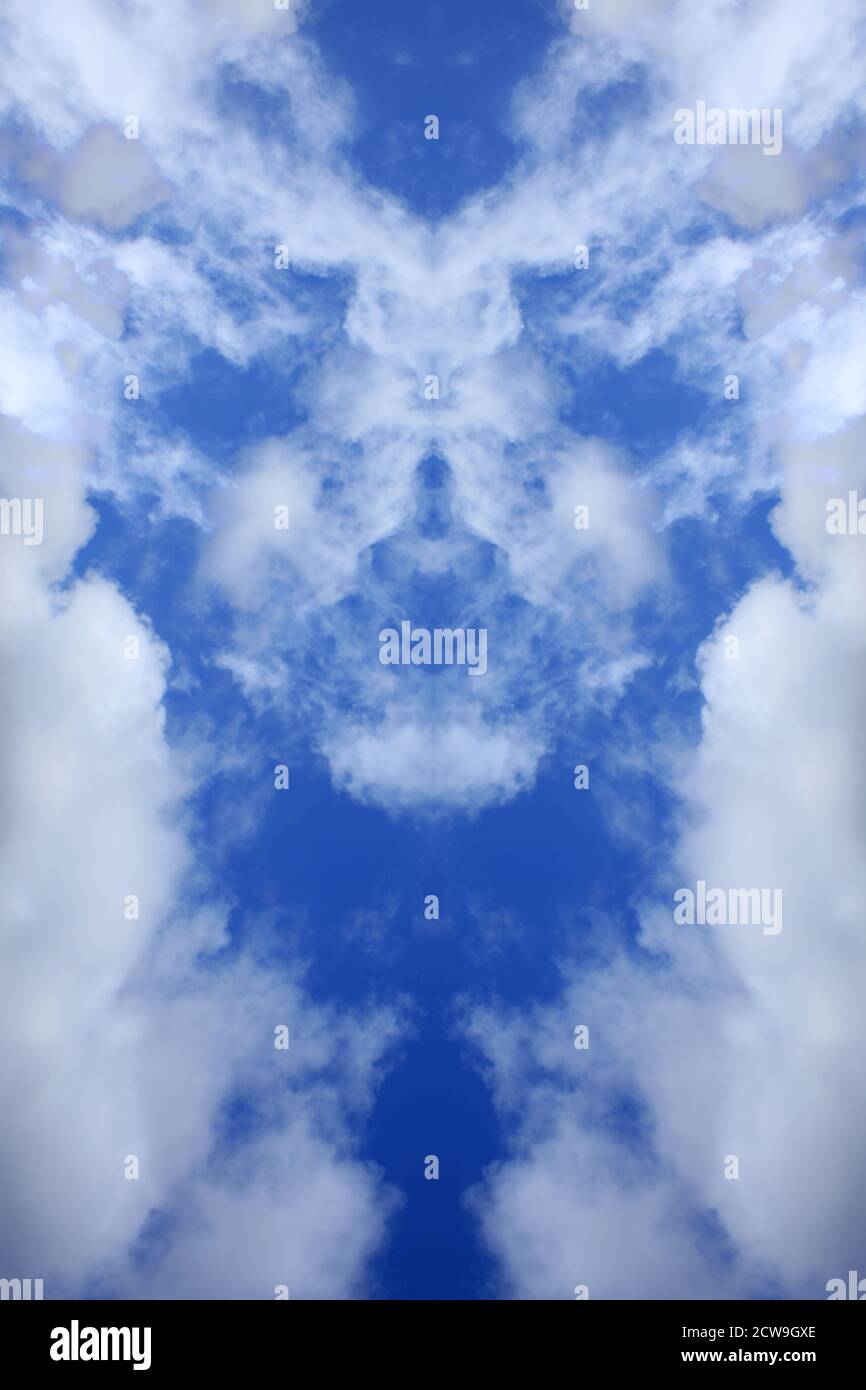 Tripping psychedelic blue sky with clouds background modern high ...