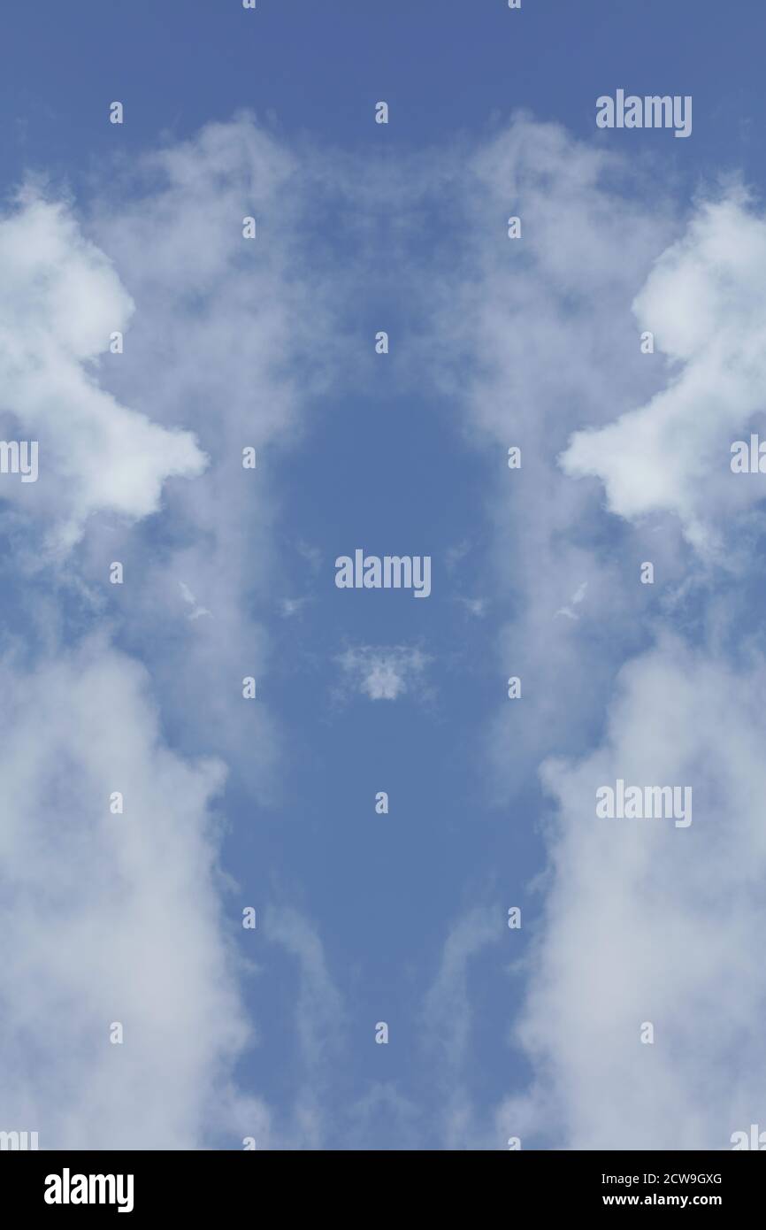 Tripping psychedelic blue sky with clouds background modern high ...