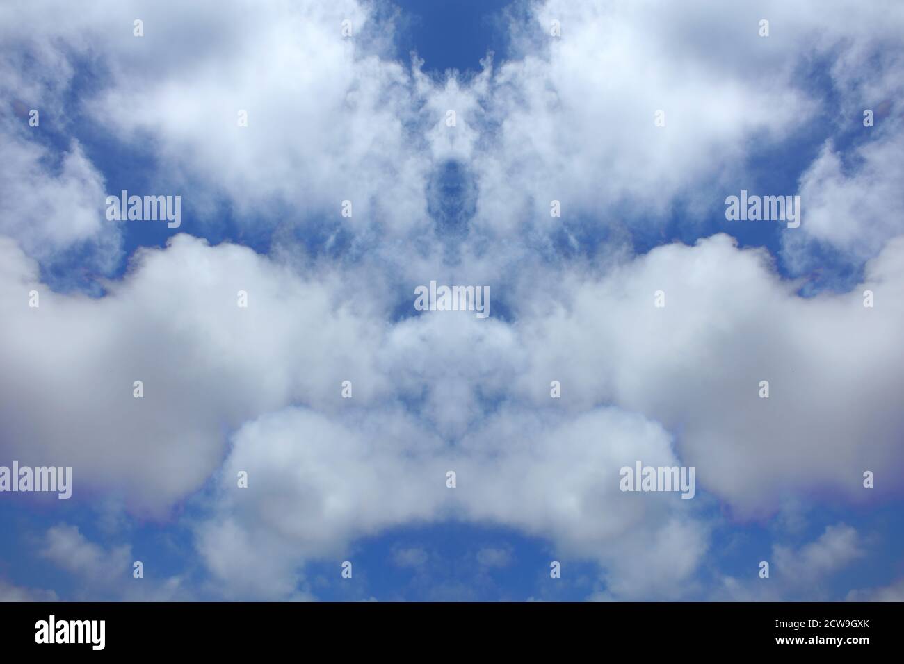 Tripping psychedelic blue sky with clouds background modern high ...