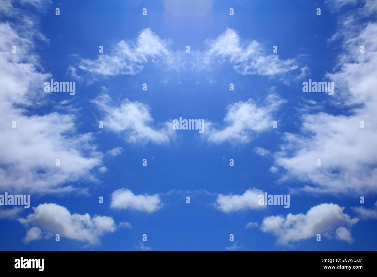 Tripping psychedelic blue sky with clouds background modern high ...