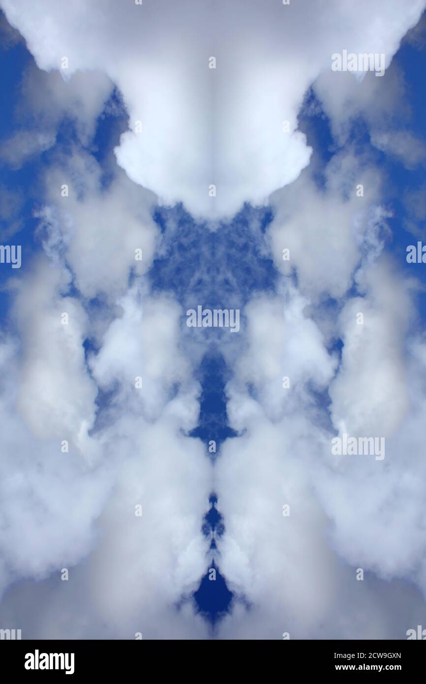 Tripping psychedelic blue sky with clouds background modern high ...