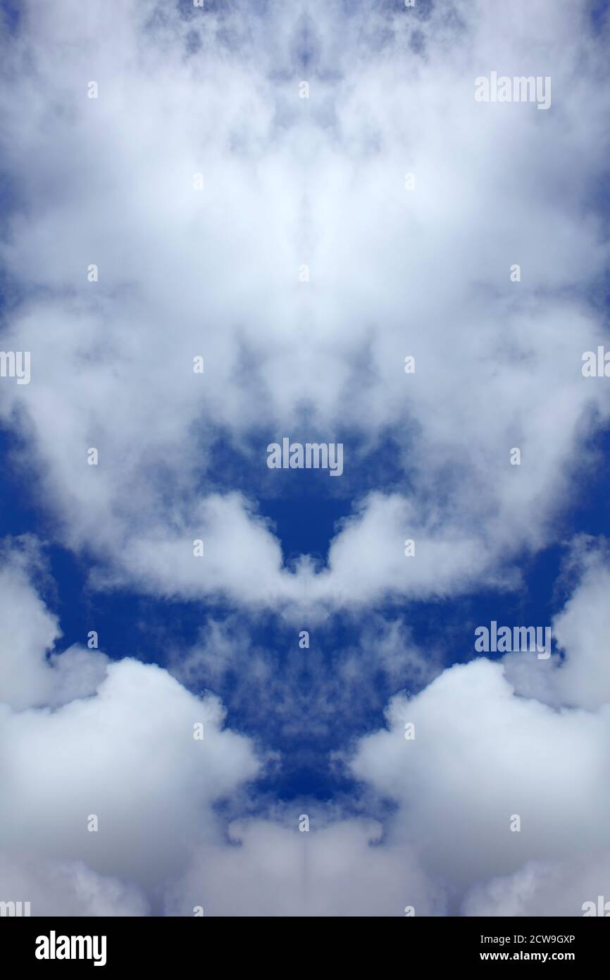 Tripping psychedelic blue sky with clouds background modern high ...