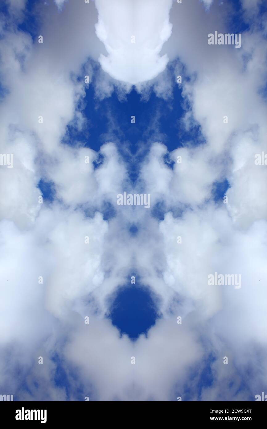 Tripping psychedelic blue sky with clouds background modern high ...