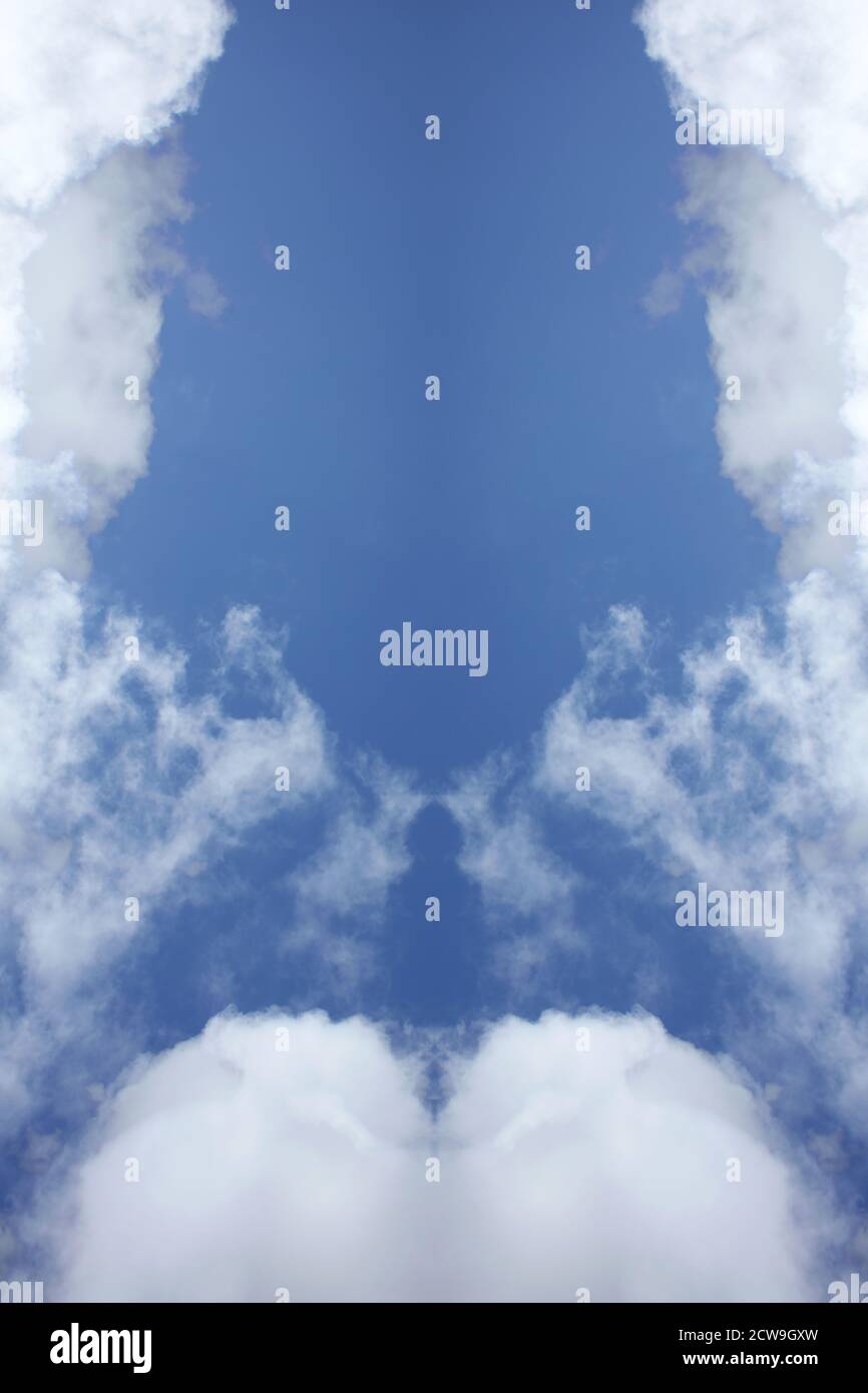 Tripping psychedelic blue sky with clouds background modern high ...