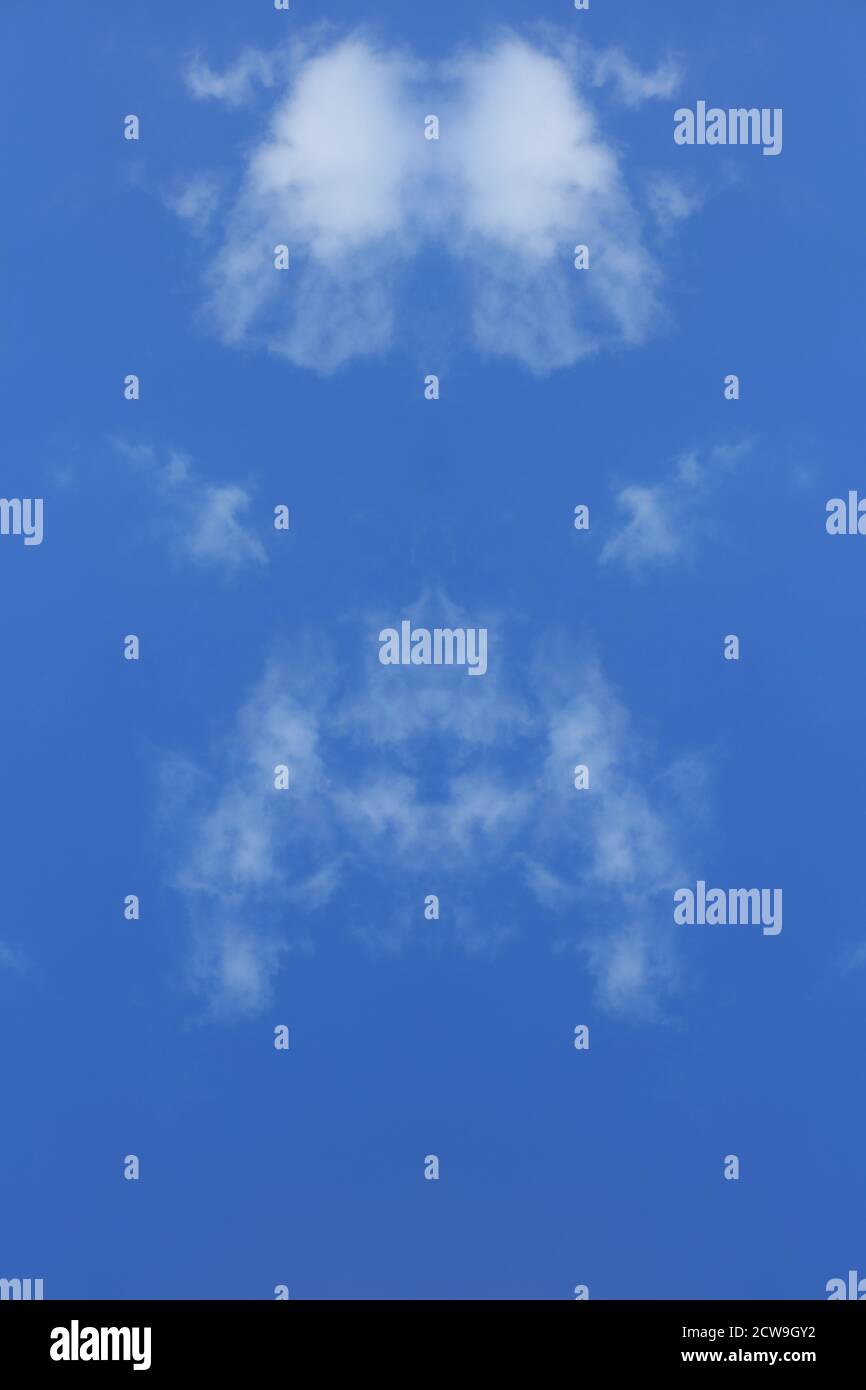Tripping psychedelic blue sky with clouds background modern high ...