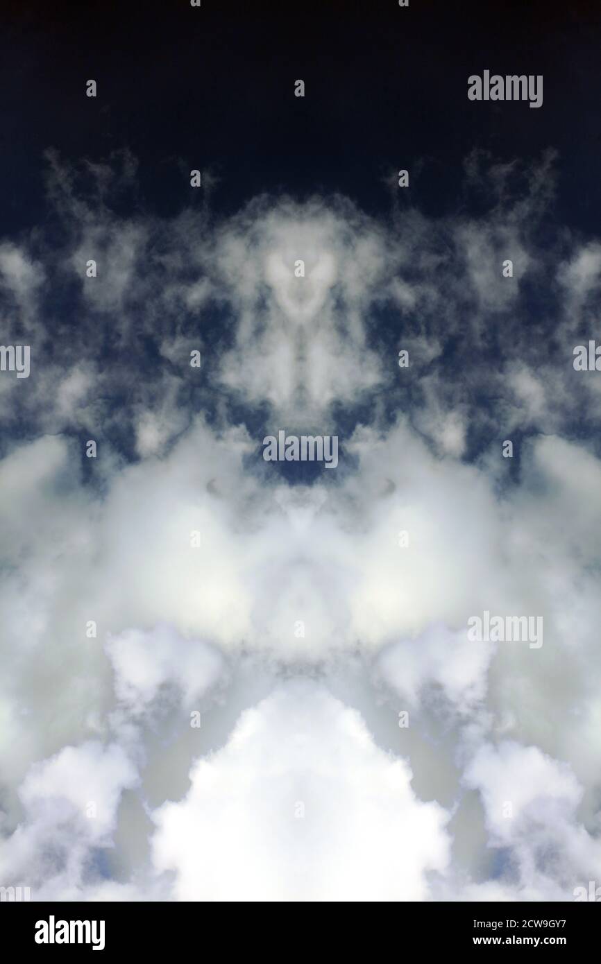 Tripping psychedelic blue sky with clouds background modern high ...