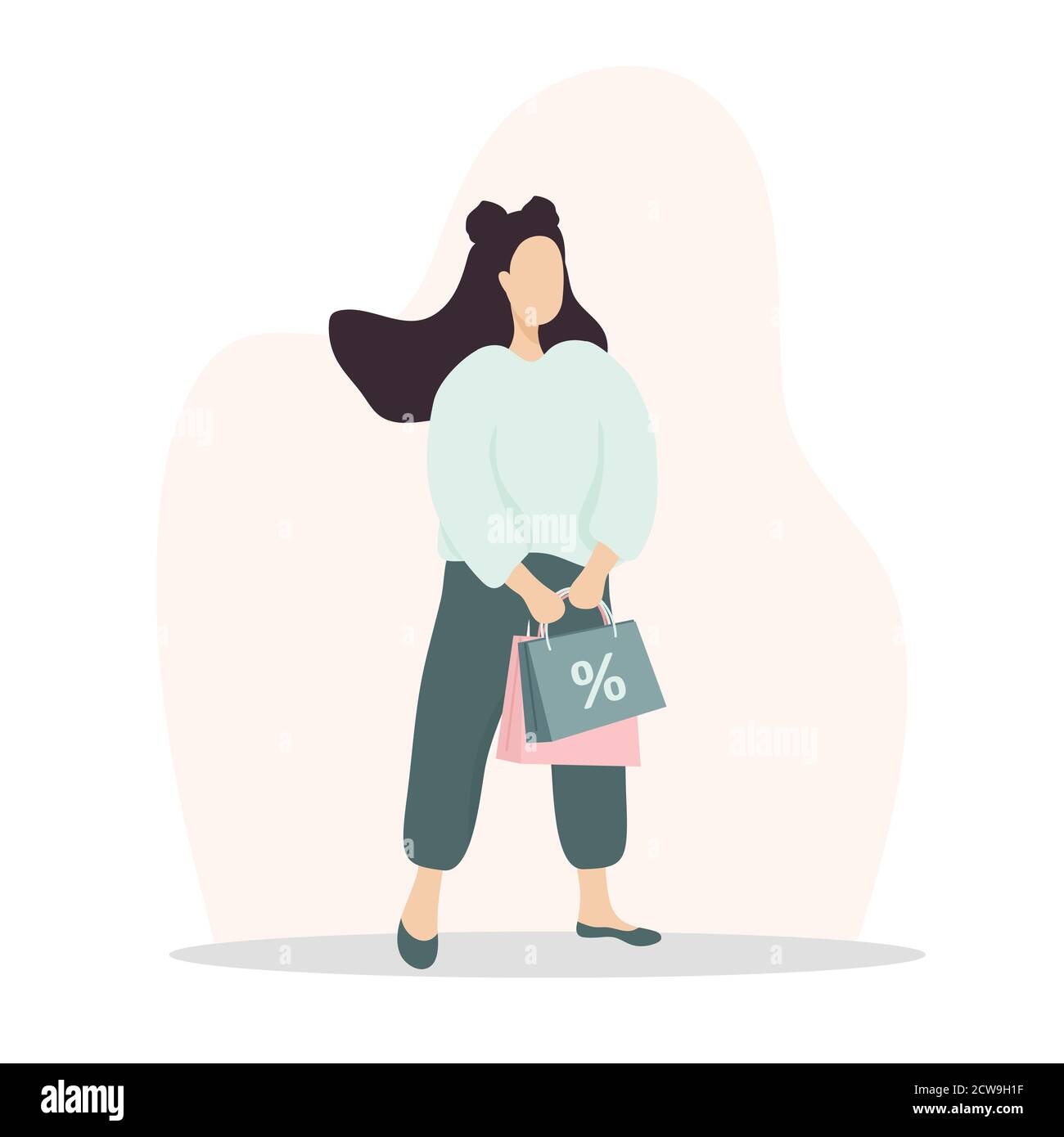 Sales Promotion Girl Vector Clipart