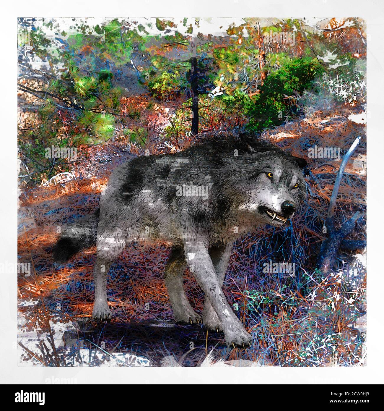 Digital 3D Illustration of a Wolf Stock Photo - Alamy