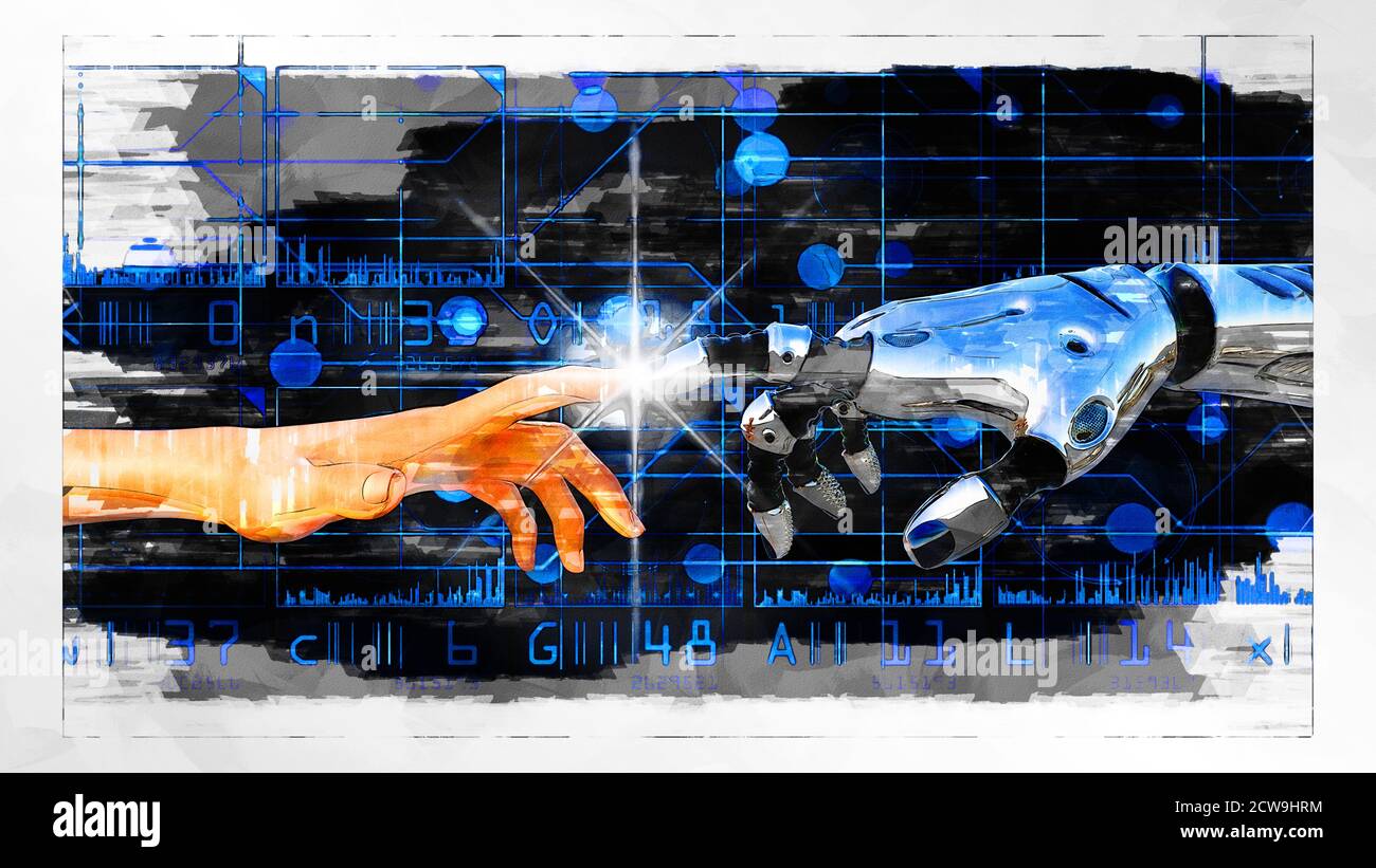 Artistic 3D illustration of artificial intelligence Stock Photo - Alamy