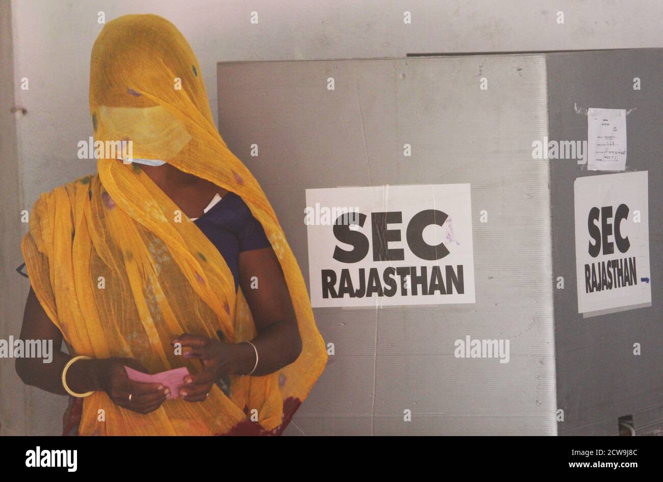Indian voting polling booth hi-res stock photography and images - Alamy