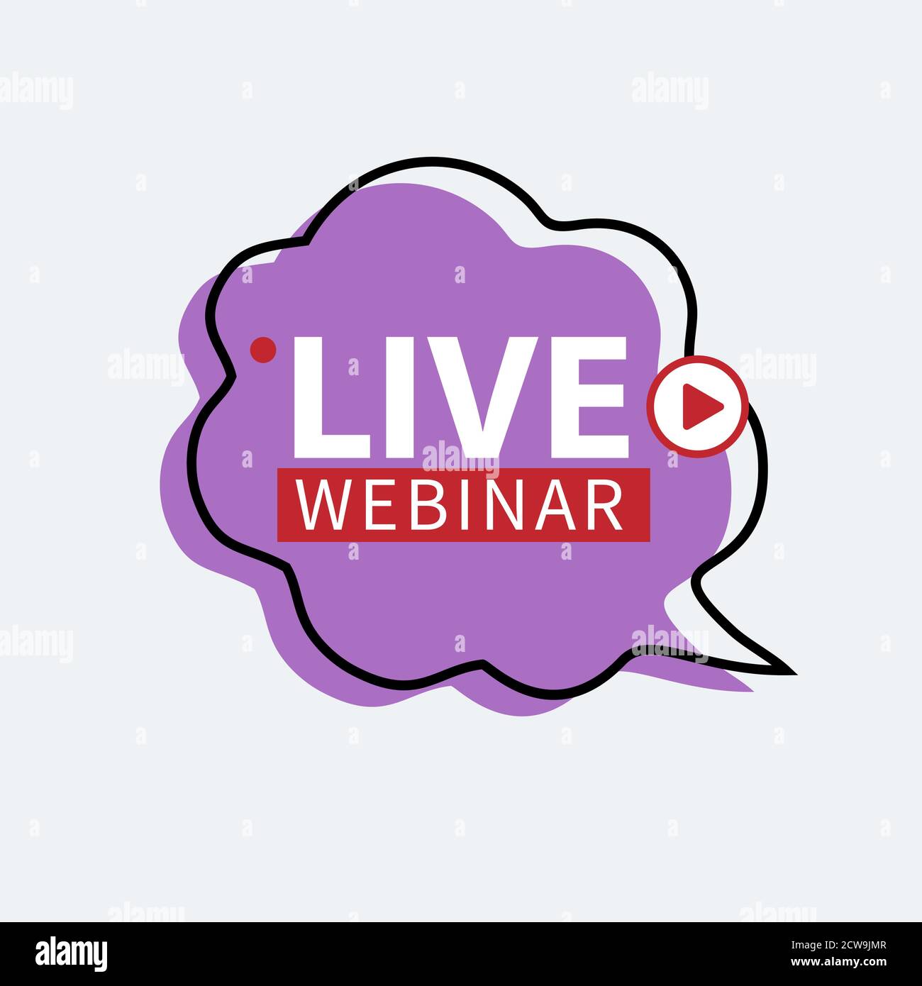 Live Webinar Button, icon, emblem label gradient Vector illustration ...