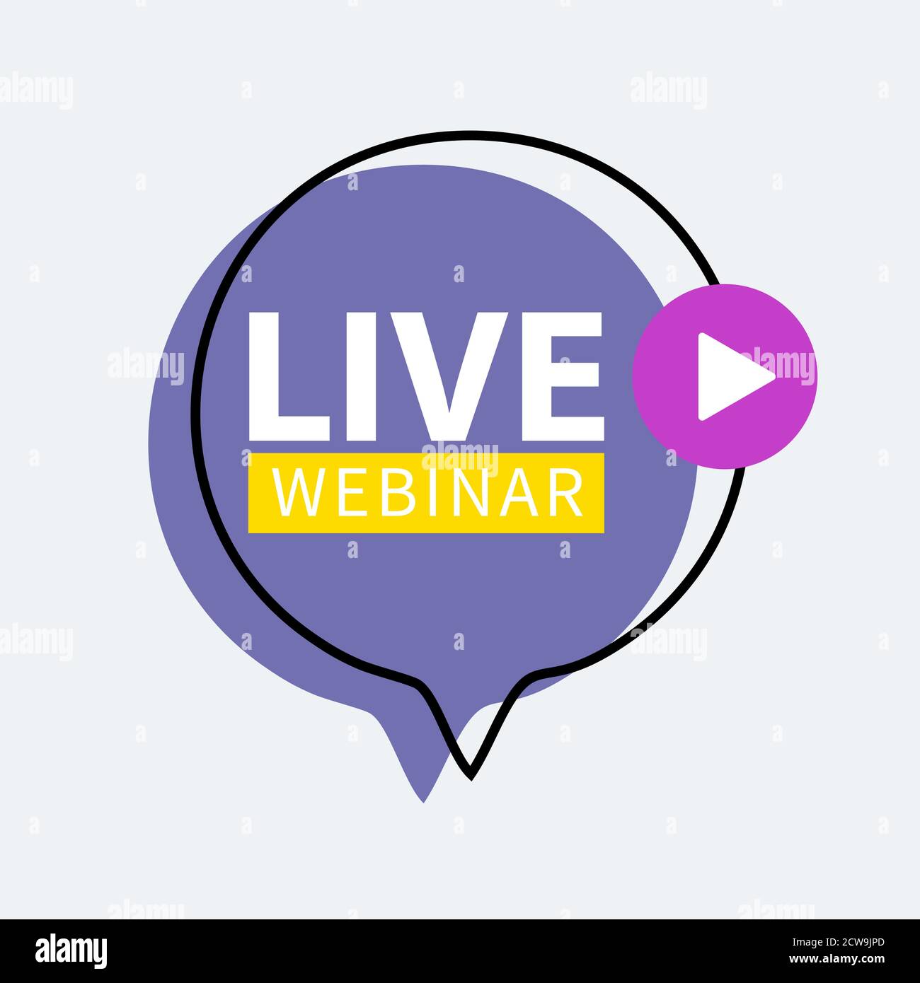 Live Webinar Button, icon, emblem label gradient Vector illustration flat linear badge and ...