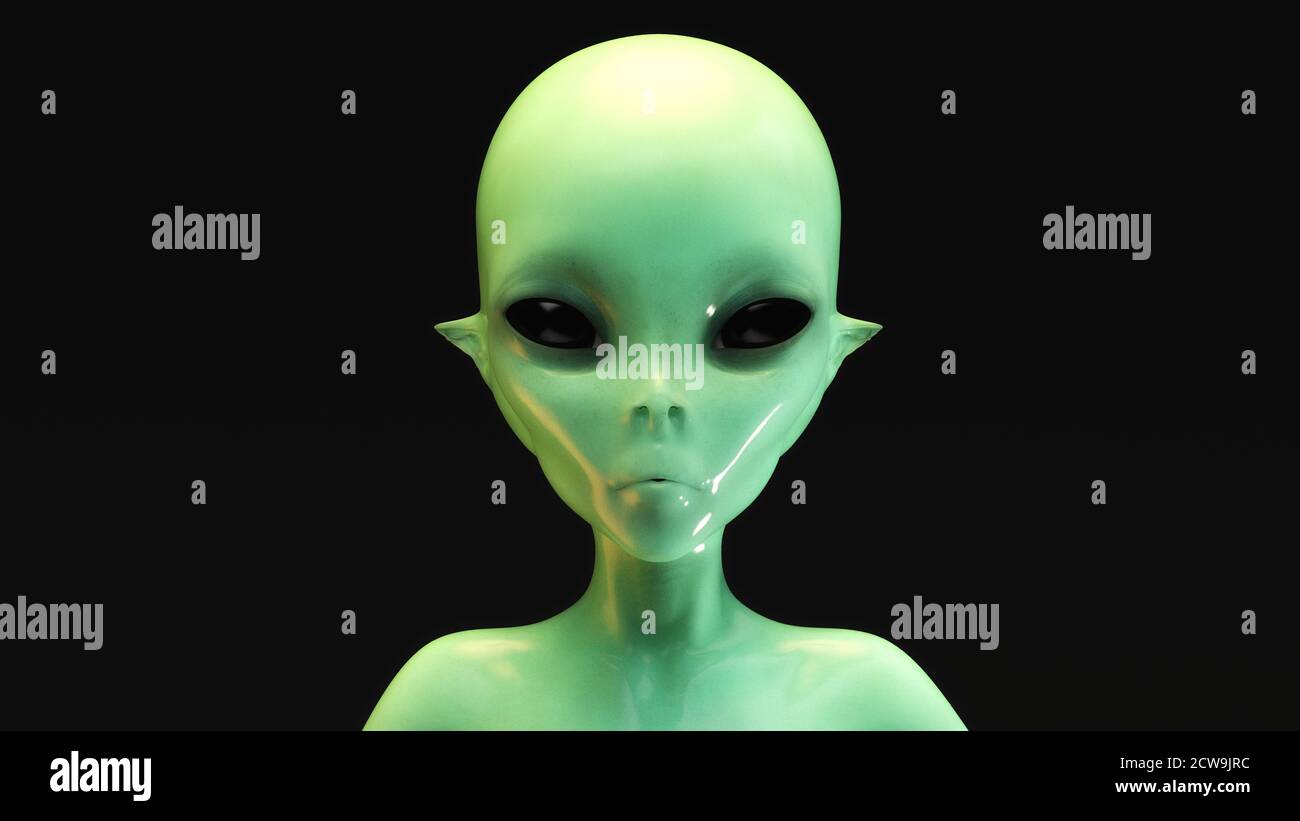 Artistic 3D illustration of an alien Stock Photo - Alamy