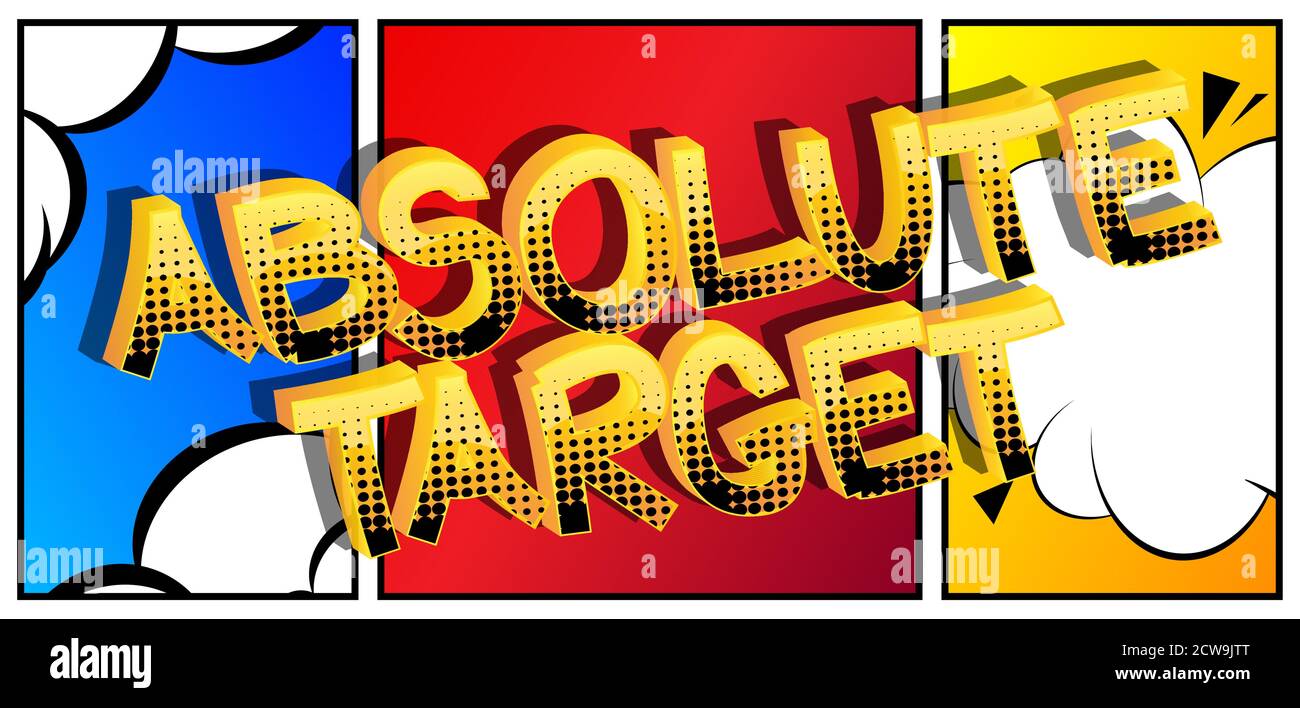 Absolute Target Comic book style cartoon words on abstract comics ...