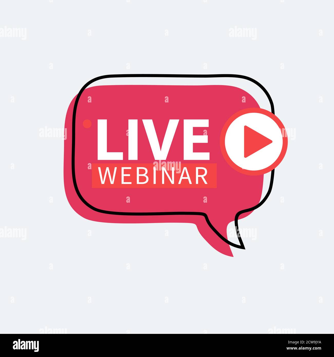 Live Webinar Button, icon, emblem label gradient Vector illustration ...