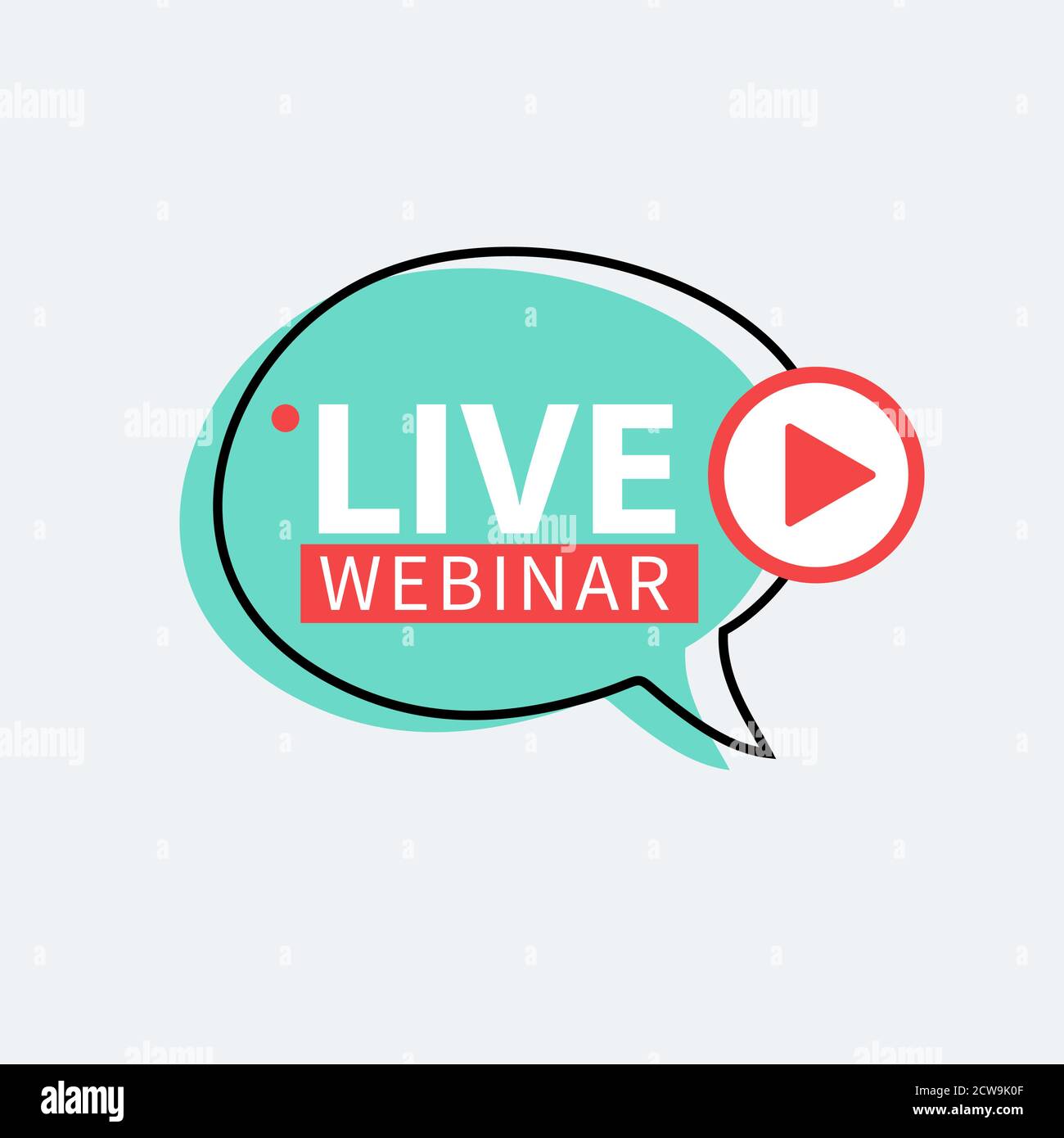 Live Webinar Button, icon, emblem label gradient Vector illustration ...
