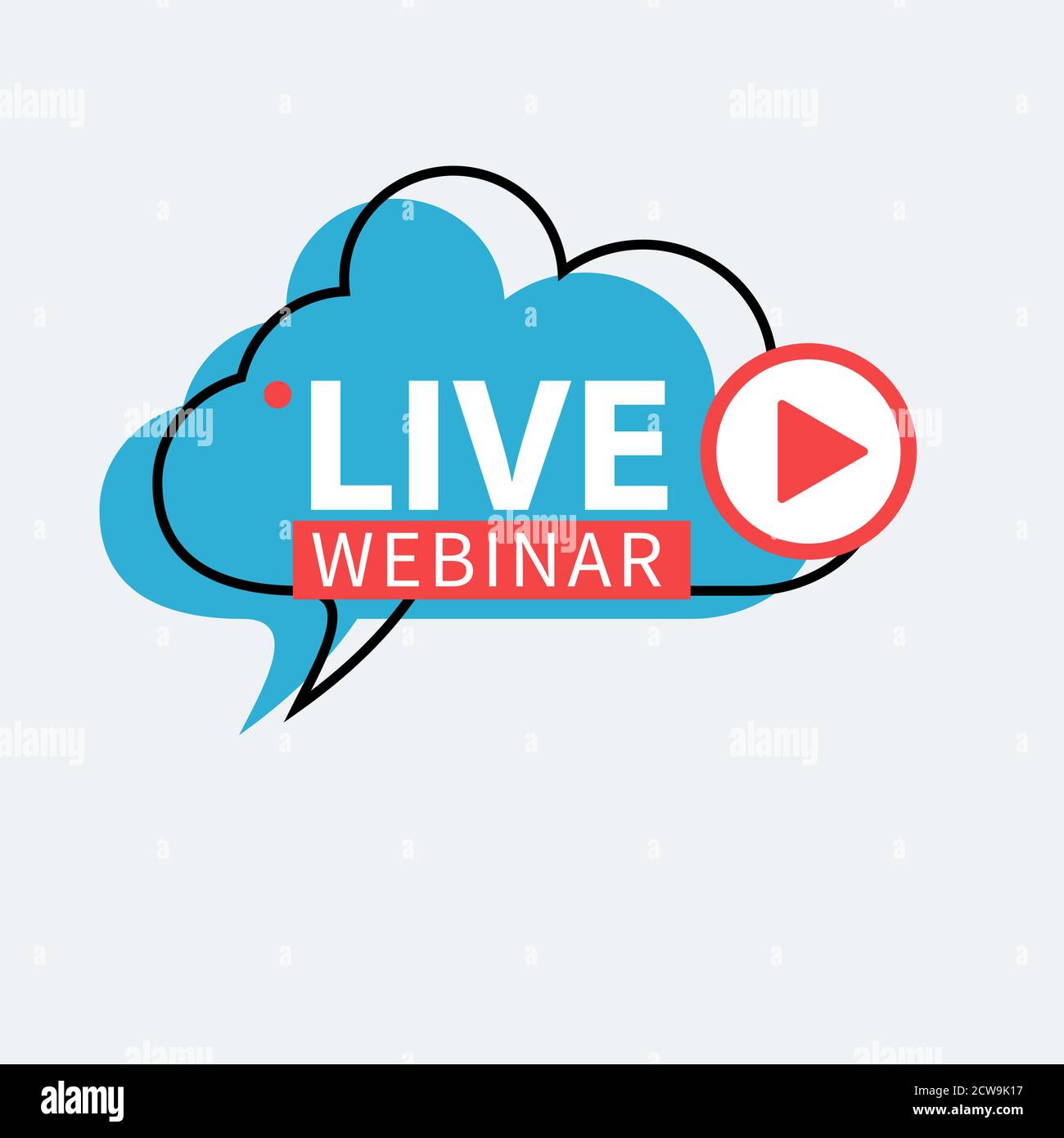 Live Webinar Button, icon, emblem label gradient Vector illustration ...