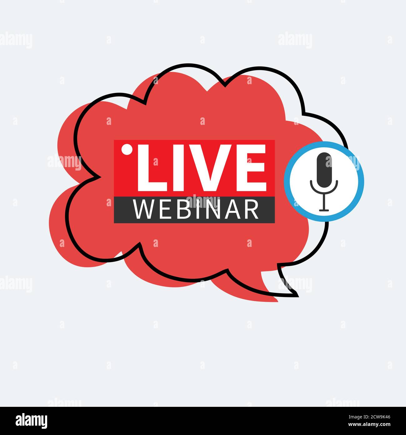 Live Webinar Button, icon, emblem label gradient Vector illustration ...