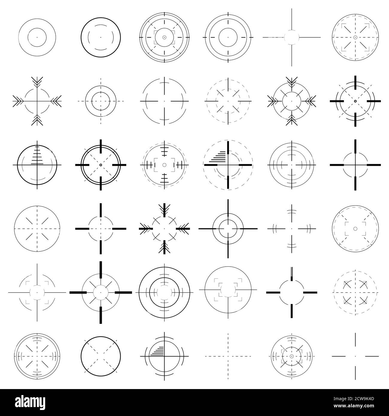 Set of crosshairs icon. Collection of targets and destination icons ...