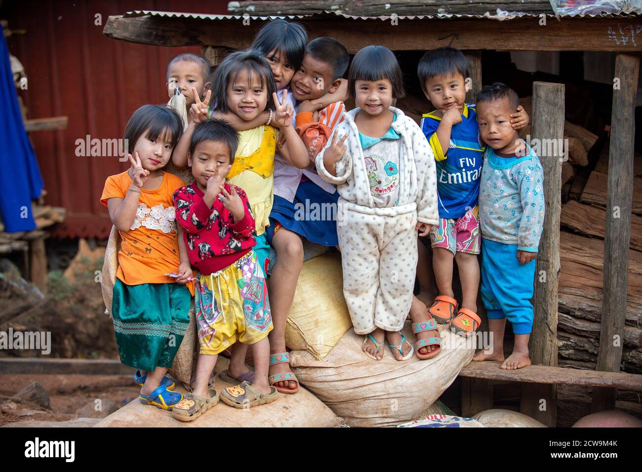 Chiang Mai / Thailand - Jan 16 2016 : Children in the countryside ...