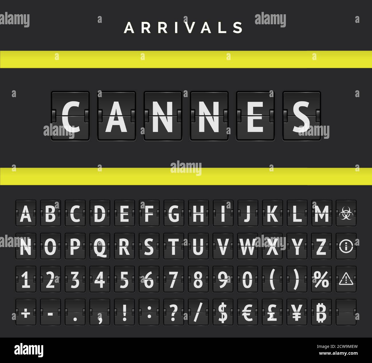Scoreboard analog font. Arrival airport board countdown, railroad ...